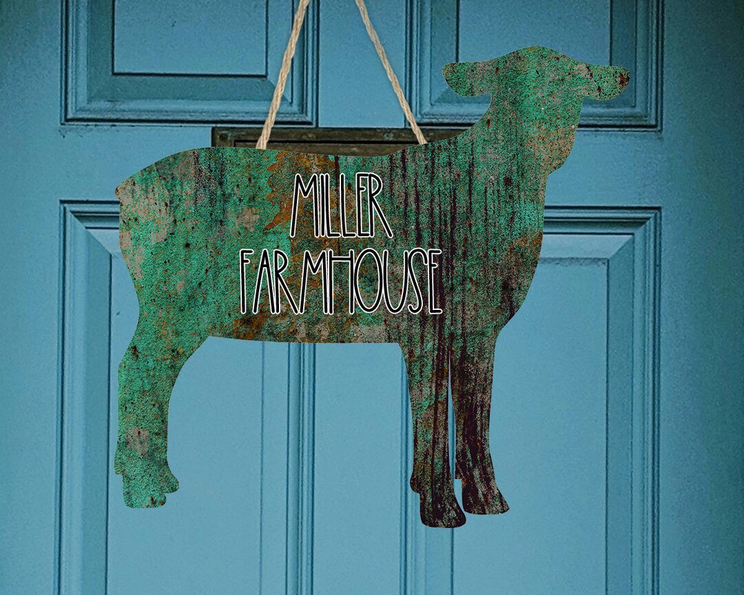 Sheep Door Hanger Sublimation Design Patina Metal Sheep for - Etsy