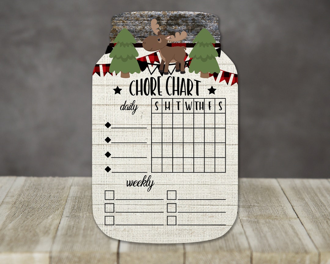 Mason Jar Chore Chart Sublimation Design for Mason Jar - Etsy