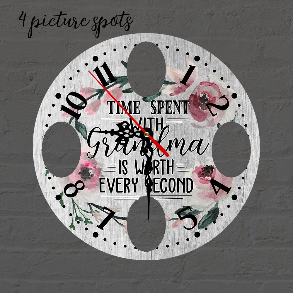 Round Clock Sublimation Design 4 Photo Picture Mothers Day - Etsy