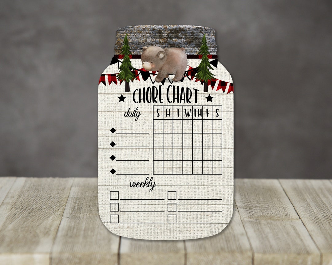 Mason Jar Chore Chart Sublimation Design for Mason Jar Sublimation ...