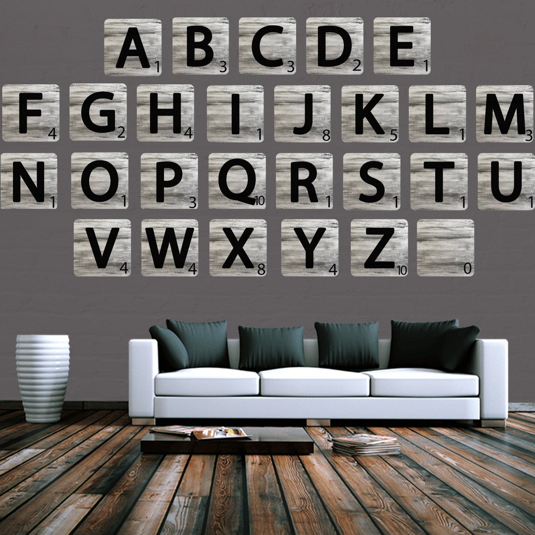 Rustic Farmhouse White Faux Wood Scrabble Tiles Sized at - Etsy