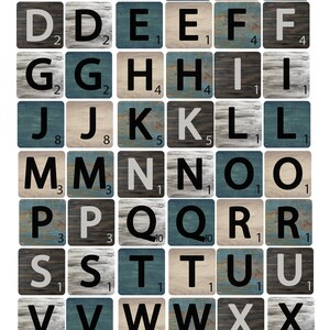 Mixed Rustic Farmhouse Bundle Alphabet Scrabble Tiles Sized at 6 Can Be ...