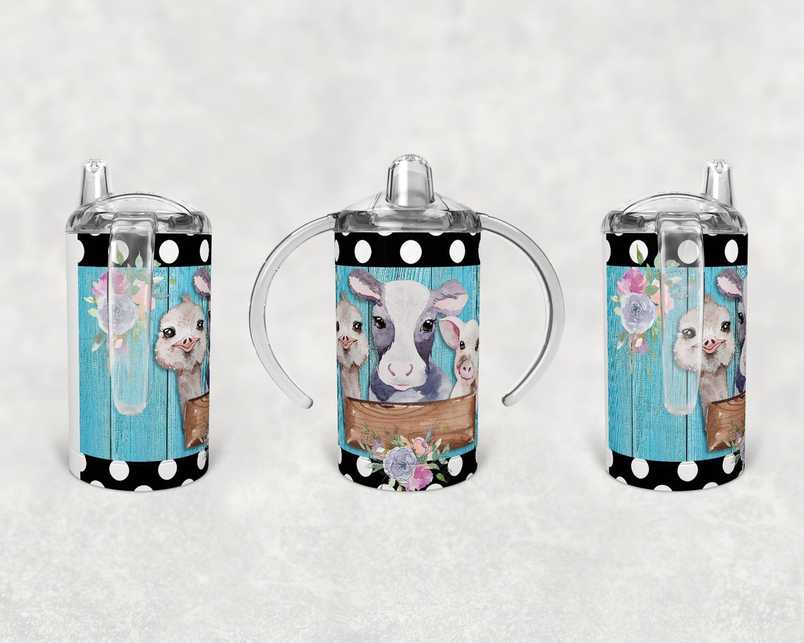 Sublimation Straight Sippy Cup Farm Cute Baby Animals Digital - Etsy