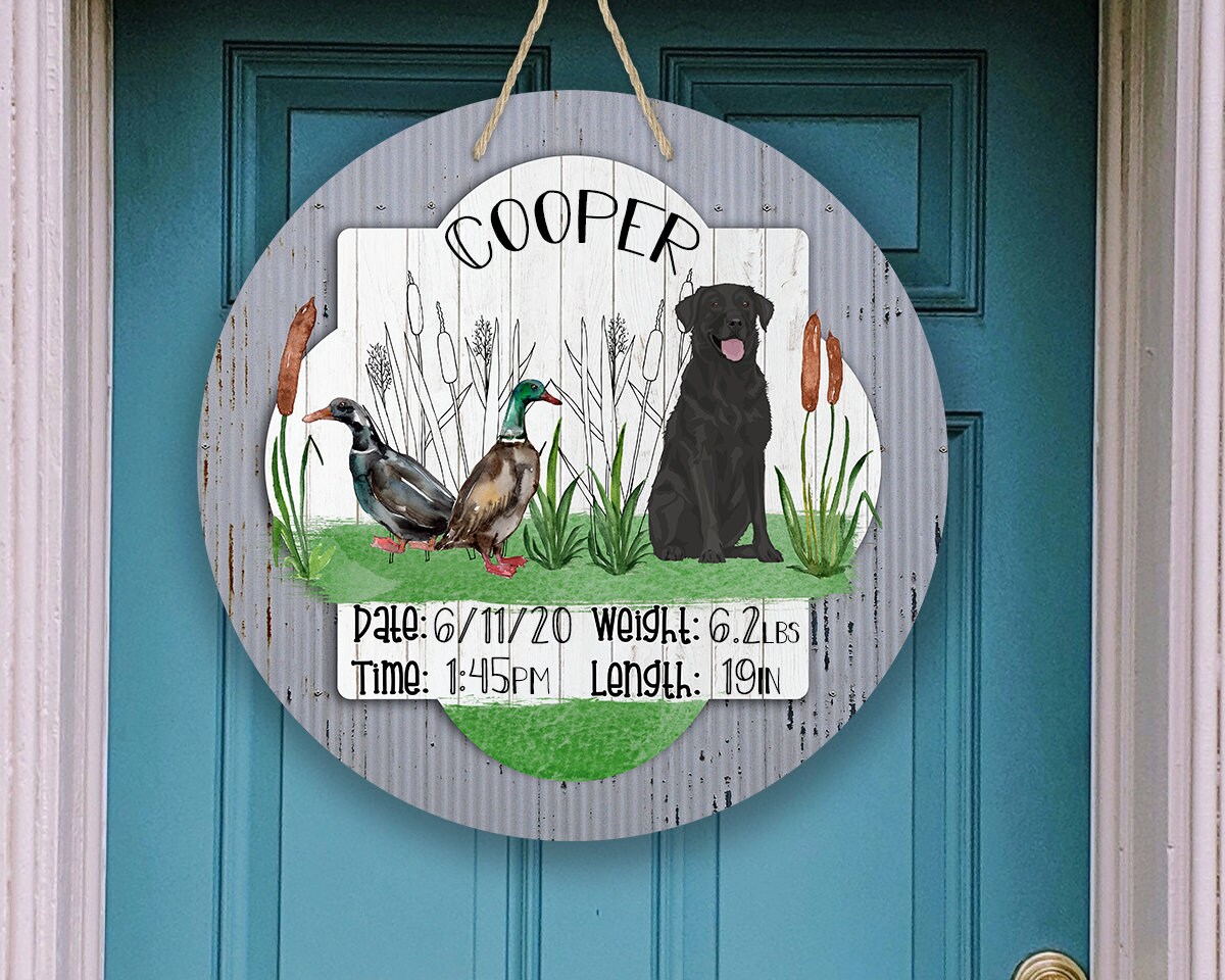 Round Door Hanger Duck Hunting Theme Baby Birth Stat | Etsy