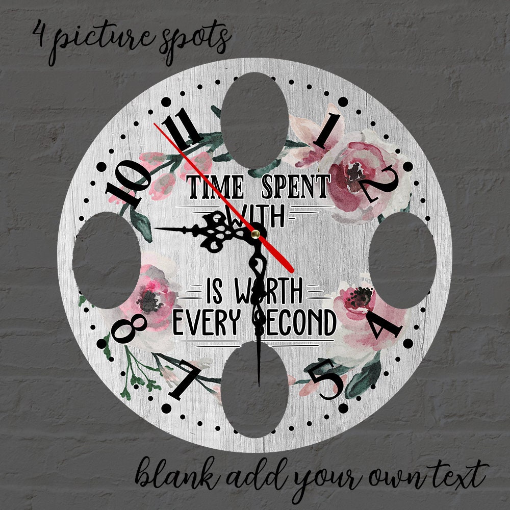 Round Clock Sublimation Design 4 Photo Picture Mothers Day - Etsy