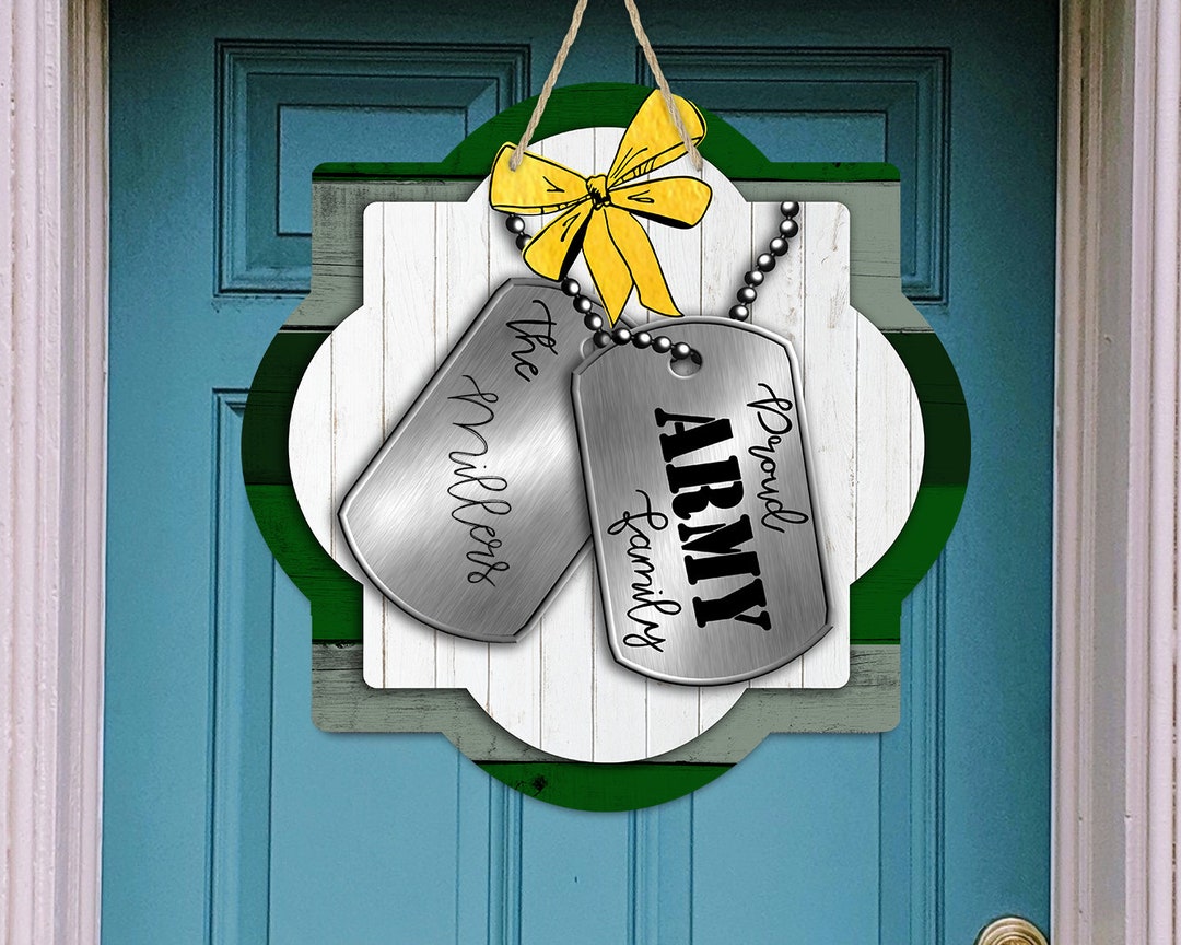 Quatrefoil Door Hanger Sublimation Design Military for Sublimation ...