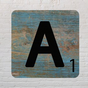 Rustic Blue Color Alphabet Scrabble Tiles Sized at 6 Can - Etsy