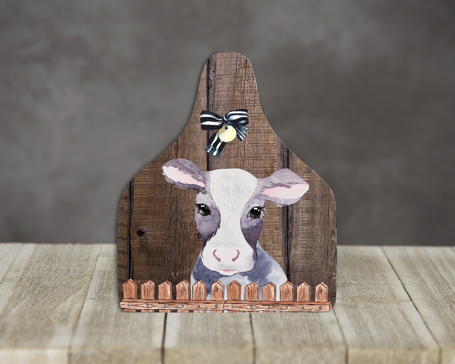 Cow Tag Sublimation Design Cattle Cow Farm Faux Wood Cattle - Etsy
