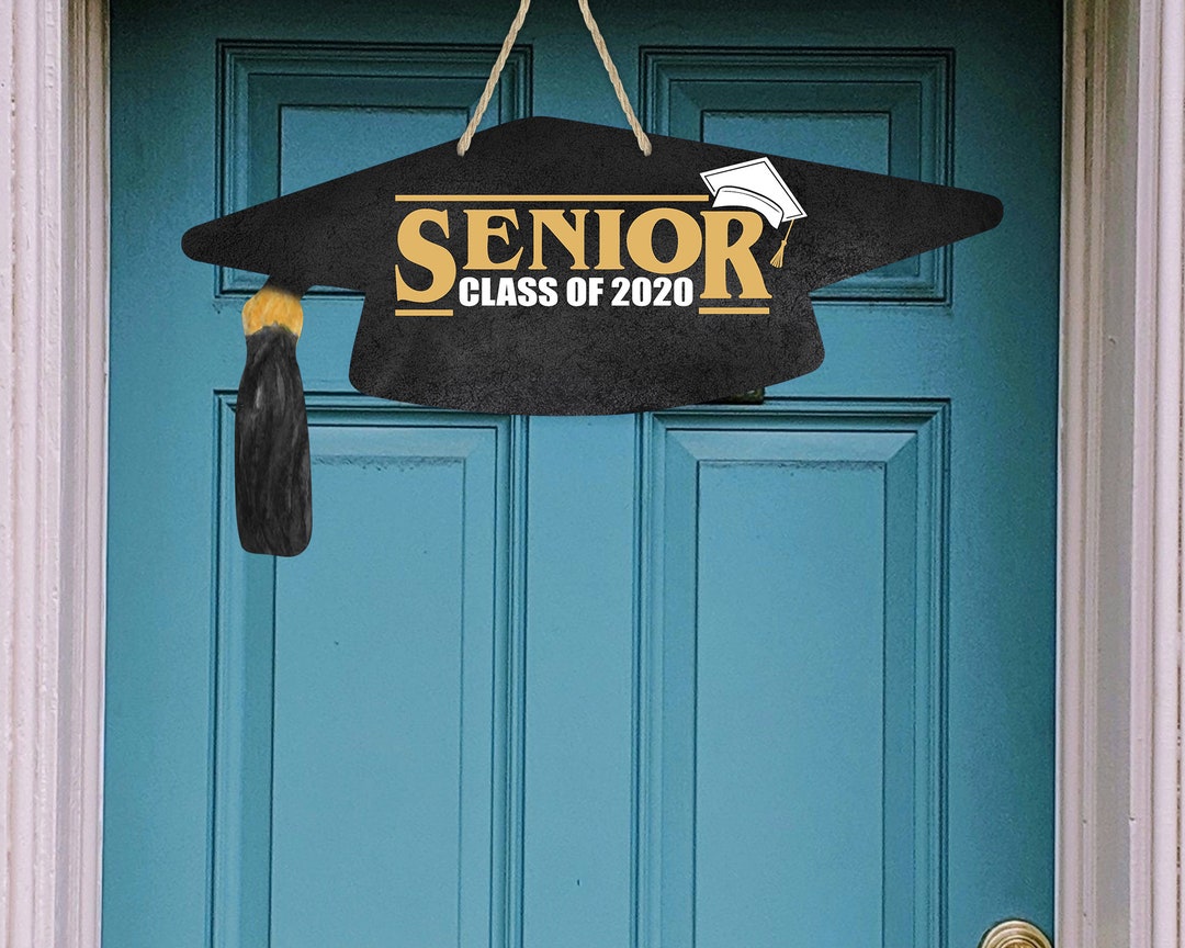 Graduation Cap Door Hanger Sublimation Seniors 2020 Glitter Digital ...