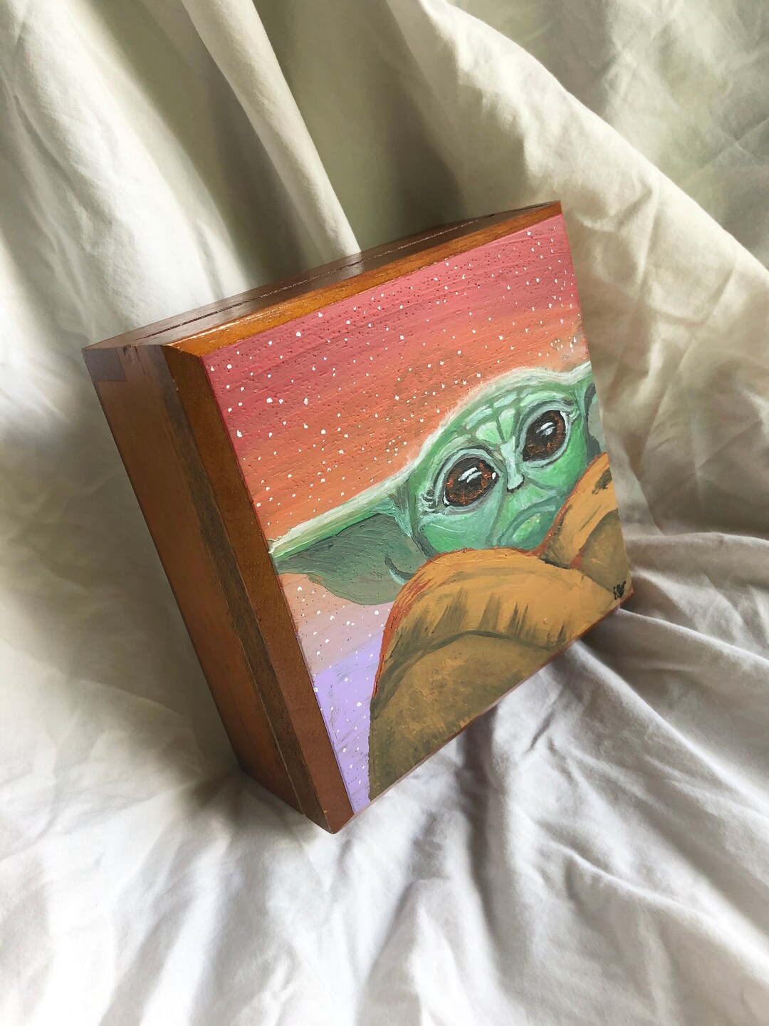 Baby Yoda One of a Kind Painted Wooden Box - Etsy