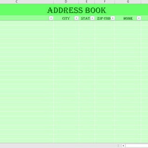 Excel Address Book - Etsy