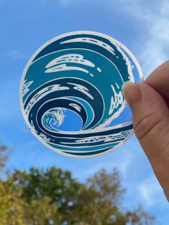 Ocean Wave Clear Sticker Weatherproof Vinyl Sticker | Etsy