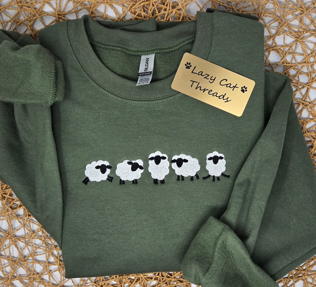 Embroidered Sheep Sweatshirt, Custom Sheep Shirt, Mothers Day Sheep ...