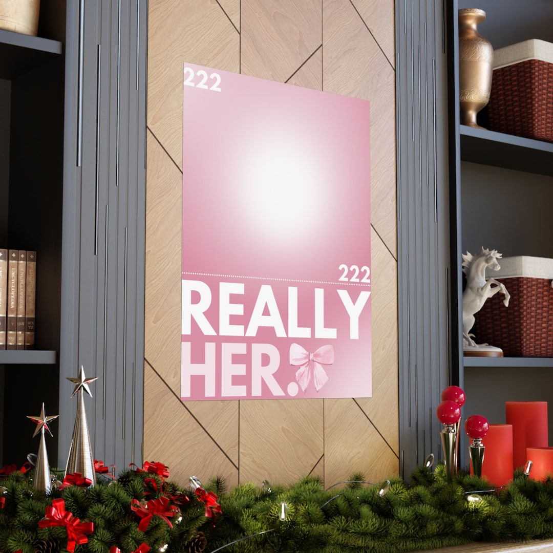 Really Her Poster, Pink Dorm Wall Art, Pink Dorm Poster, Bow Trend ...
