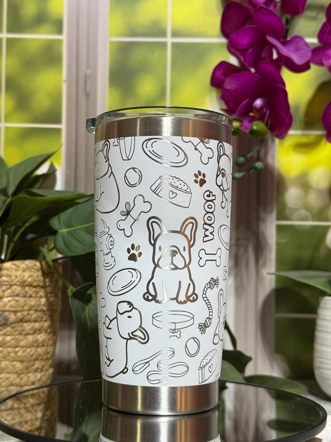 Frenchies French Bulldogs Frenchie Mom Laser Engraved 20oz / 30oz ...