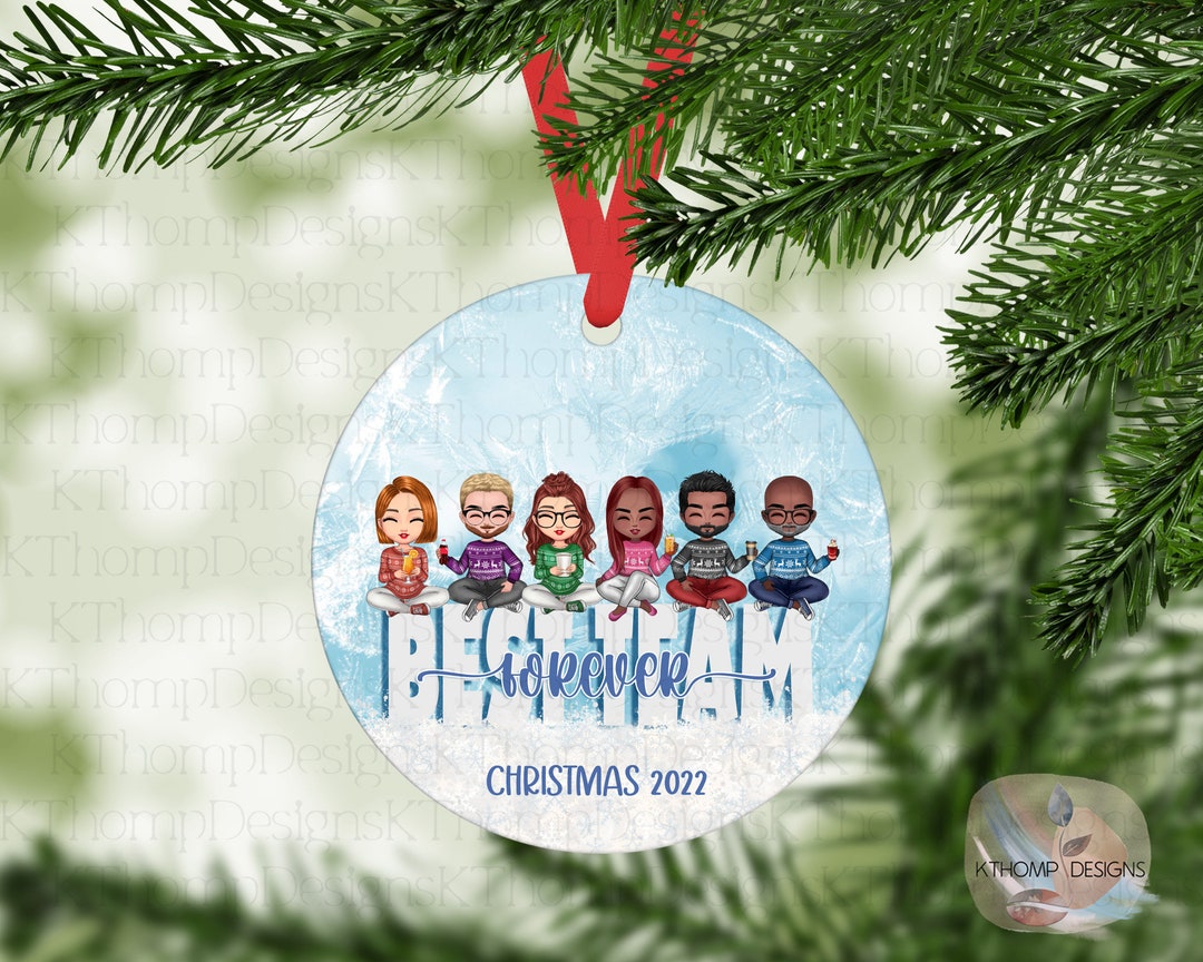 Best Team Forever Round Sublimation Ornament Design, Round Ornament ...
