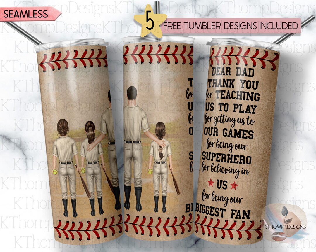 Dear Dad SOFTBALL Thank You for Being Our Biggest Fan Daughters Design ...