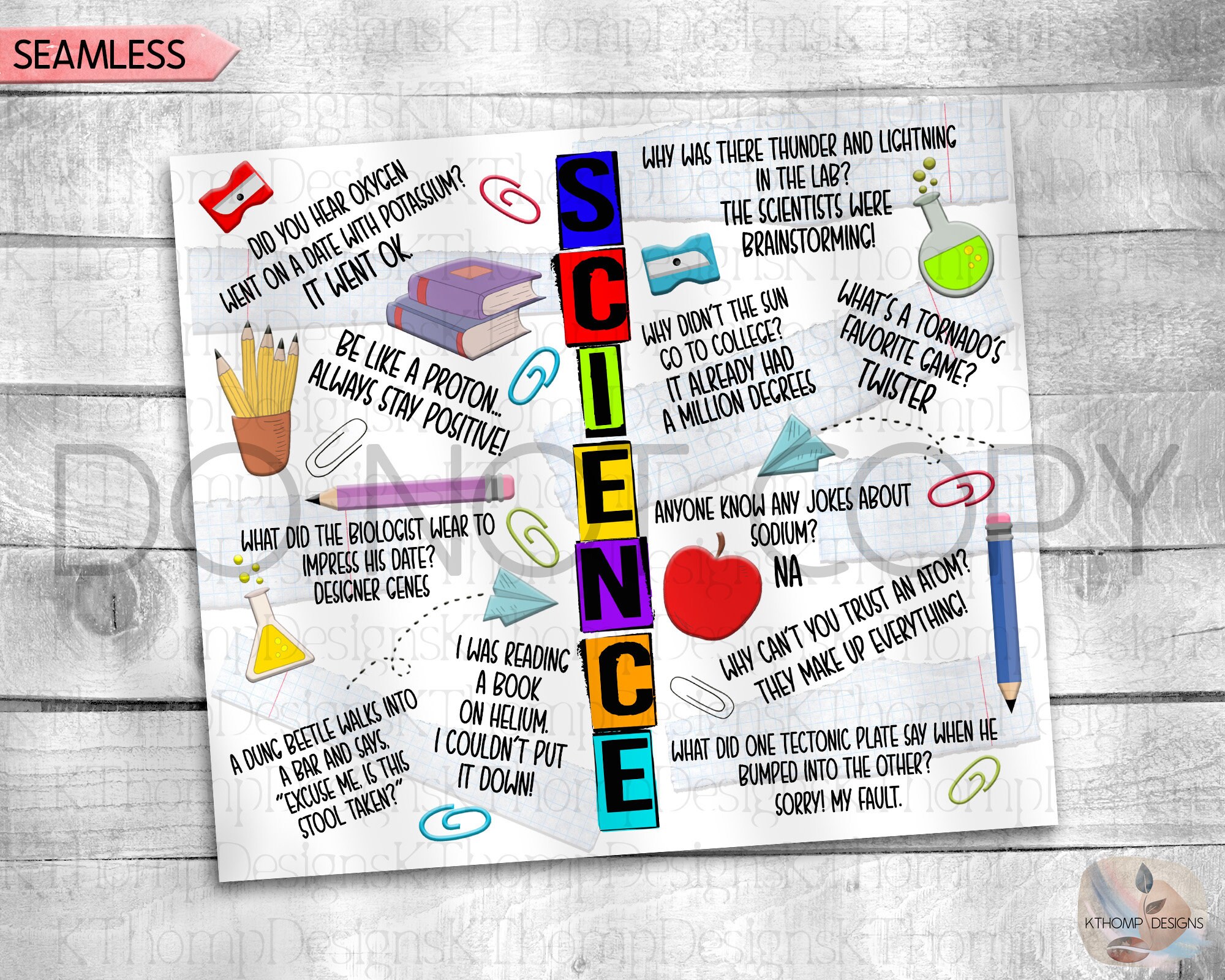 Science Teacher Jokes Tumbler Design 20oz Skinny Sublimation - Etsy