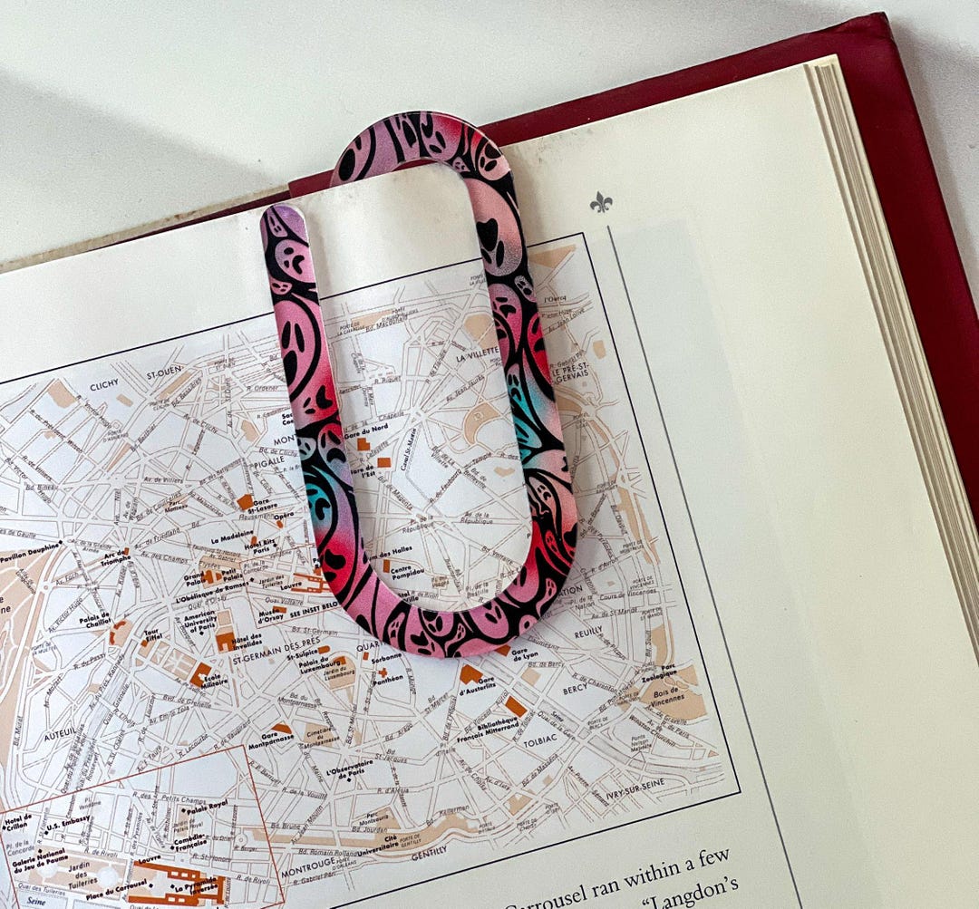 Paperclip Bookmark Boho Ghosts Custom UV Printed Acrylic, Planner Clip ...