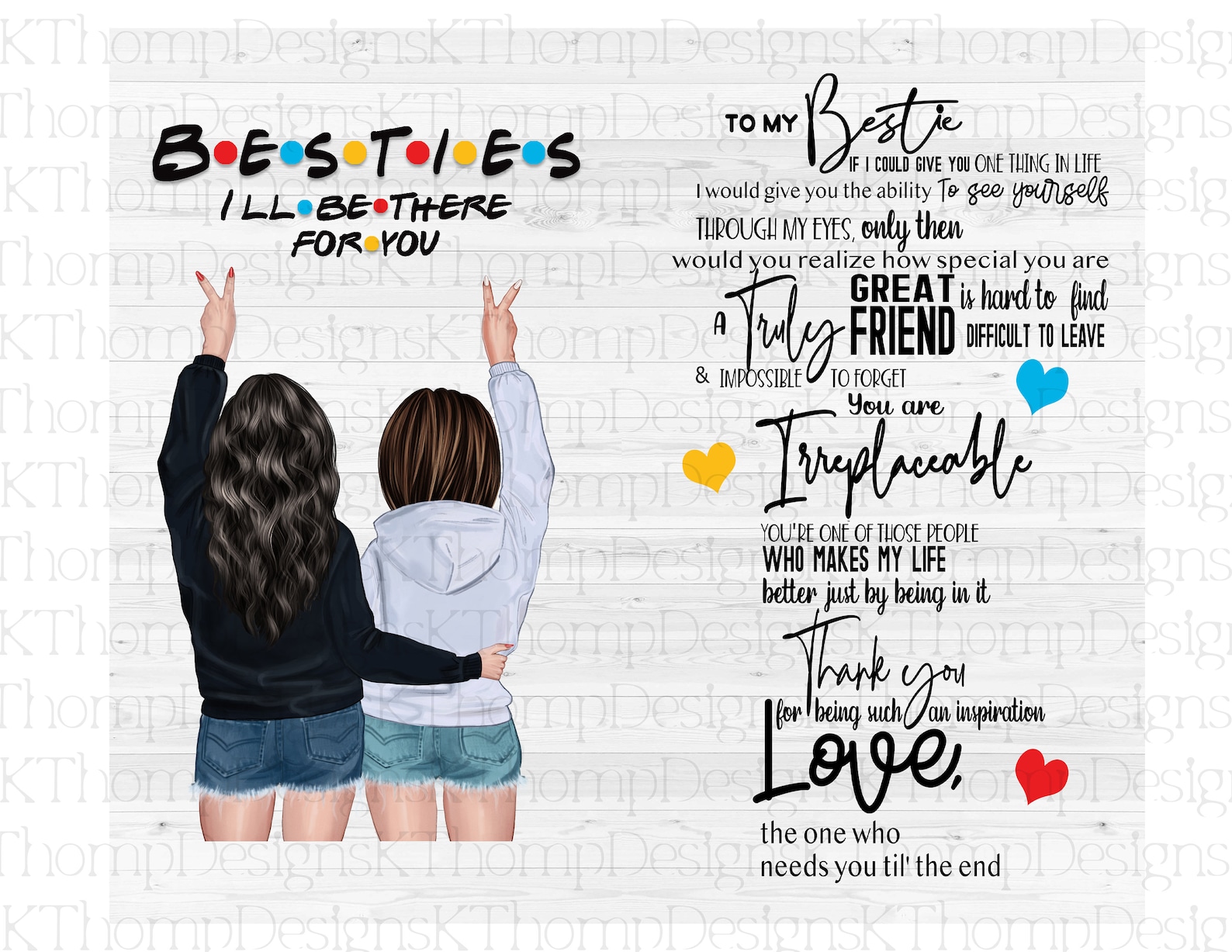 Besties I'll Be There for You You Are Irreplaceable - Etsy