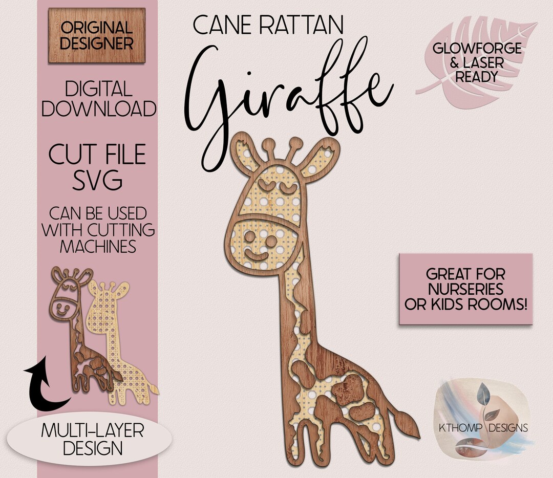 Laser Cut File Cane Rattan Giraffe SVG Cute Rattan Giraffe - Etsy Canada
