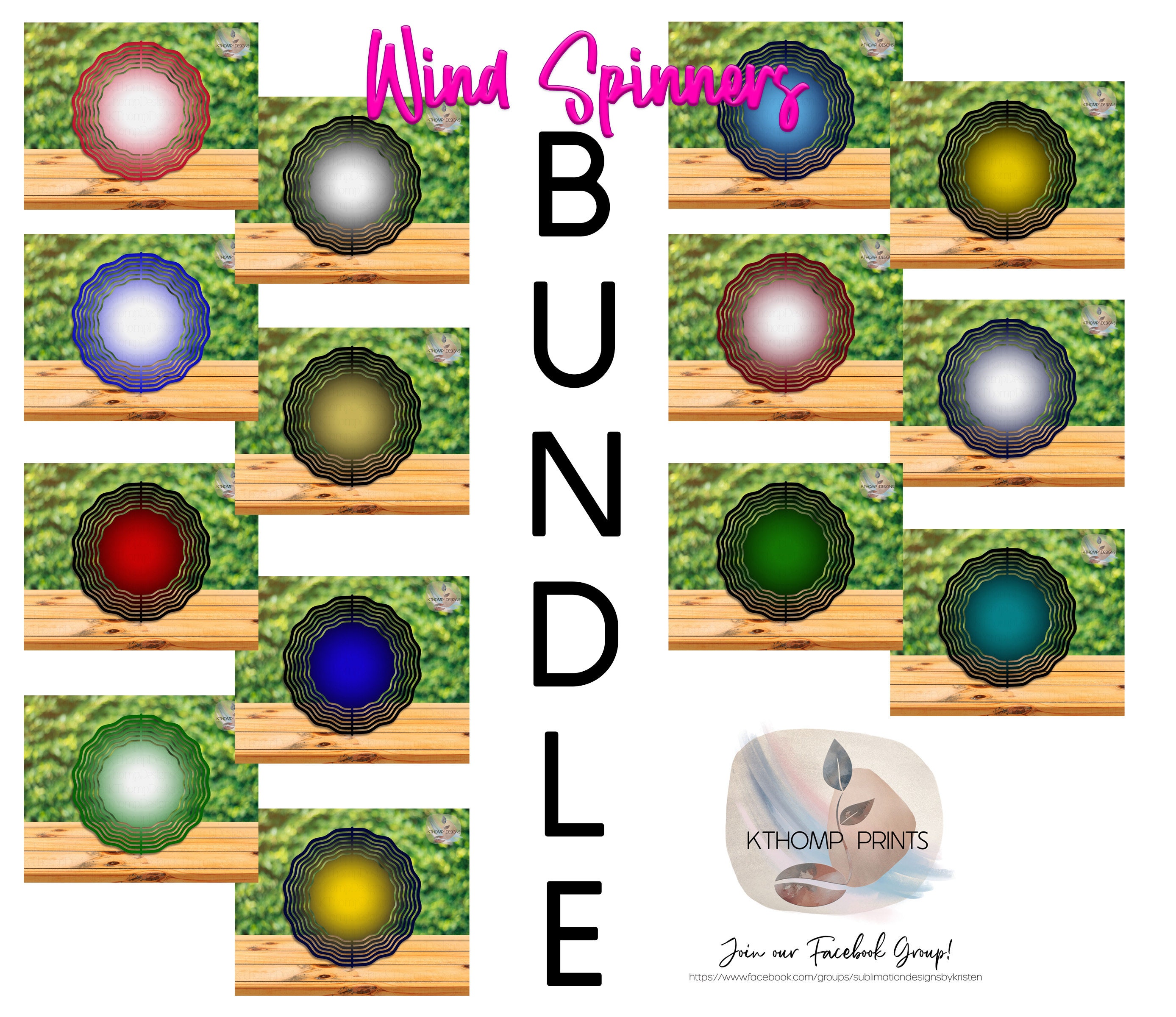 Color Ombres Wind Spinner Design Bundle Build Your Own - Etsy