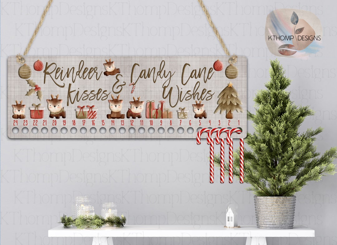 Reindeer Kisses & Candy Cane Wishes Design, Candy Cane Christmas ...