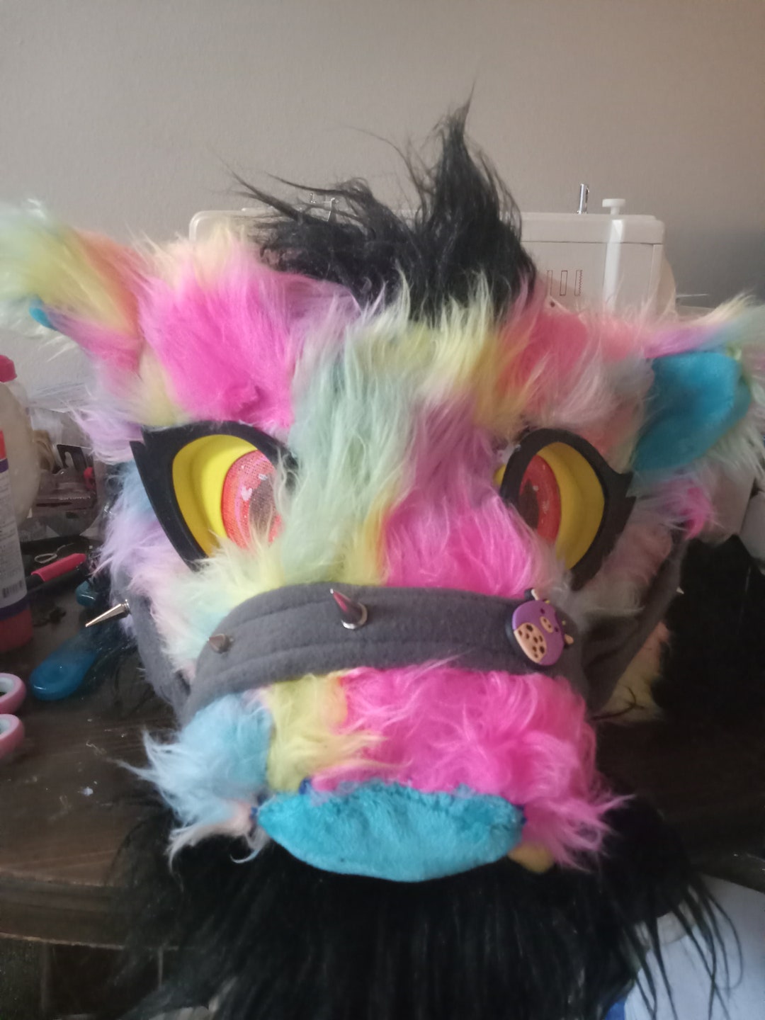 Fursuit Head Harness for Furry Costumes Custom Fit With Spikes and ...