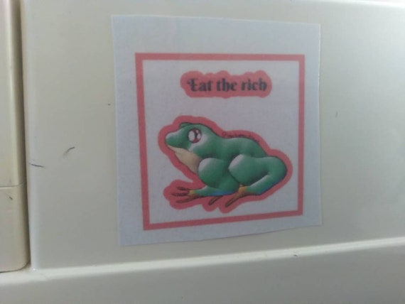 Eat the Rich Sticker Decals Frog Frogs Amphibian Stickers | Etsy