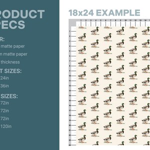 Mallard Duck Wrapping Paper Roll, Vintage Duck Gift Wrap Sheets ...