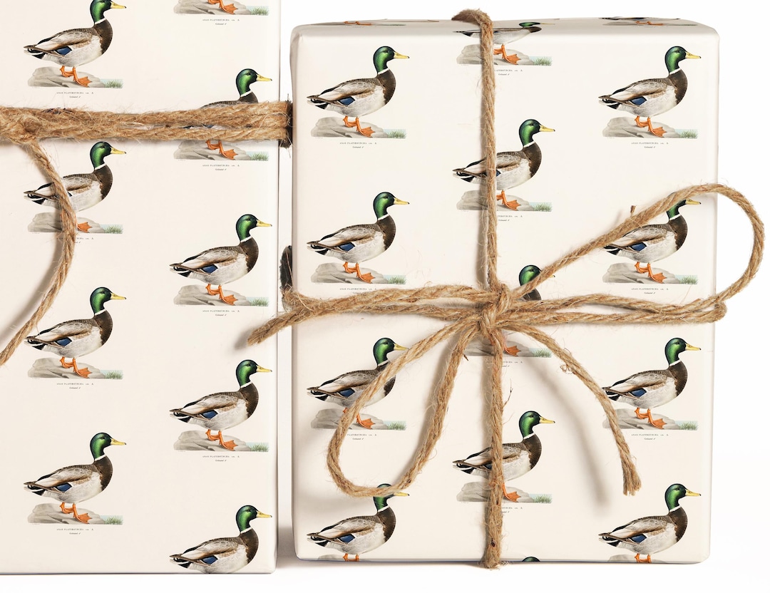 Mallard Duck Wrapping Paper Roll, Vintage Duck Gift Wrap Sheets, Mallard Pattern, Duck Gift ...