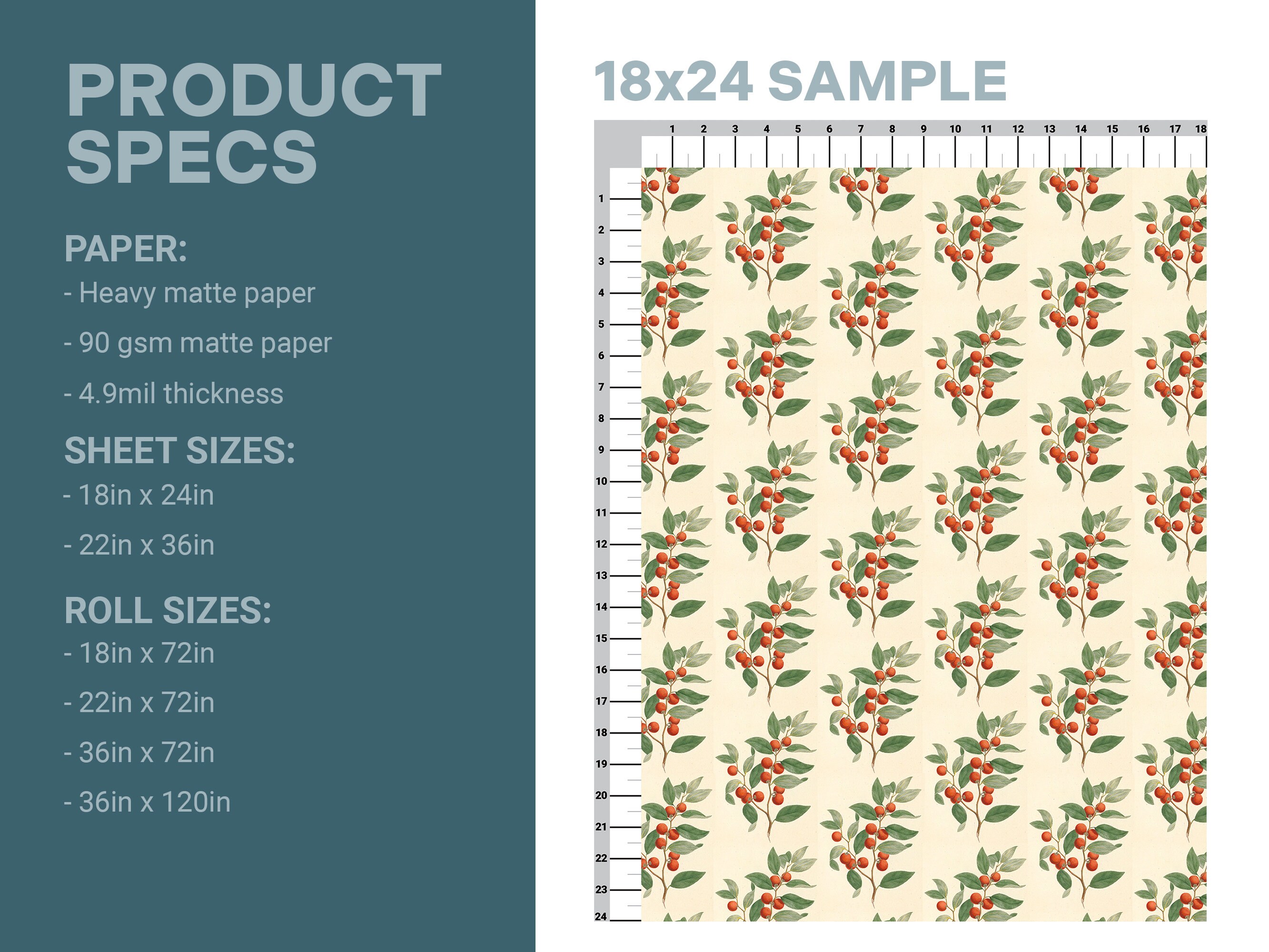 Vintage Flora Study Wrapping Paper Roll, Vintage Watercolor and Gouache ...