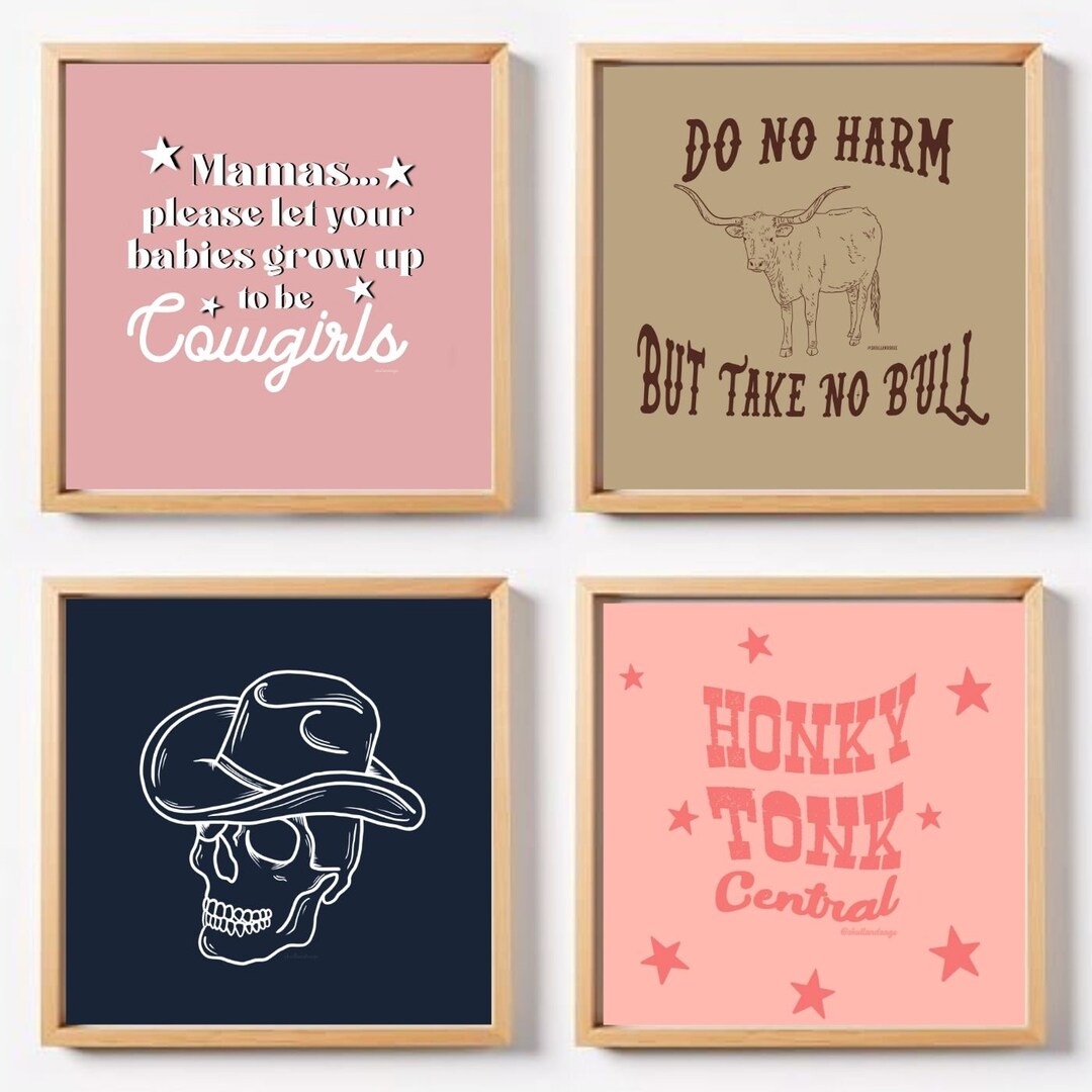 Western Retro Gallery Wall Decor Set - Etsy
