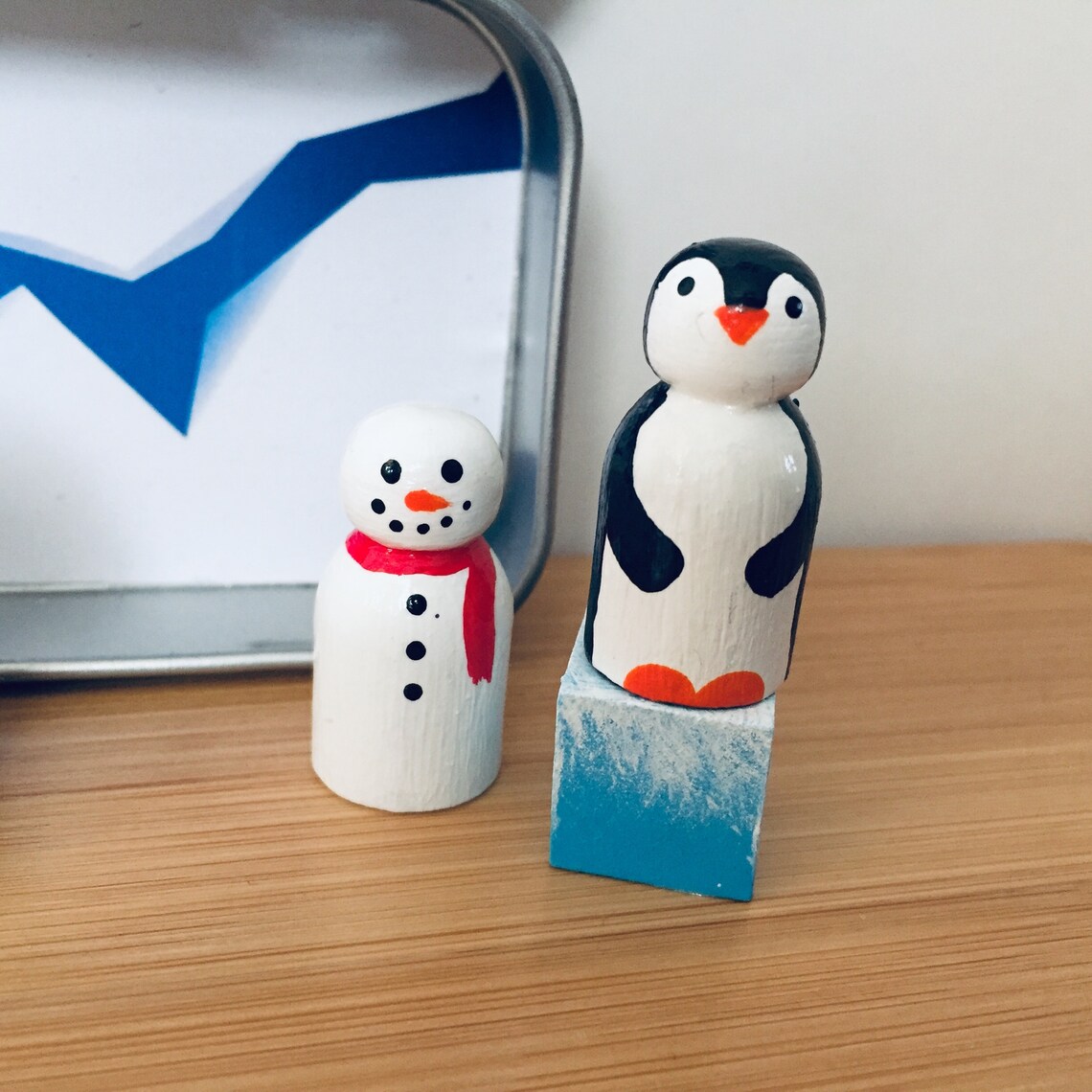 Polar Quiet Toy Peg Dolls Tin Box Play Set - Etsy