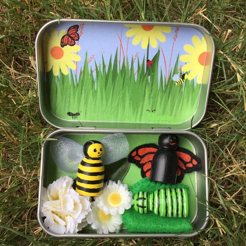 Insect Bug Box Quiet Toy Peg Dolls Stocking Stuffer | Etsy