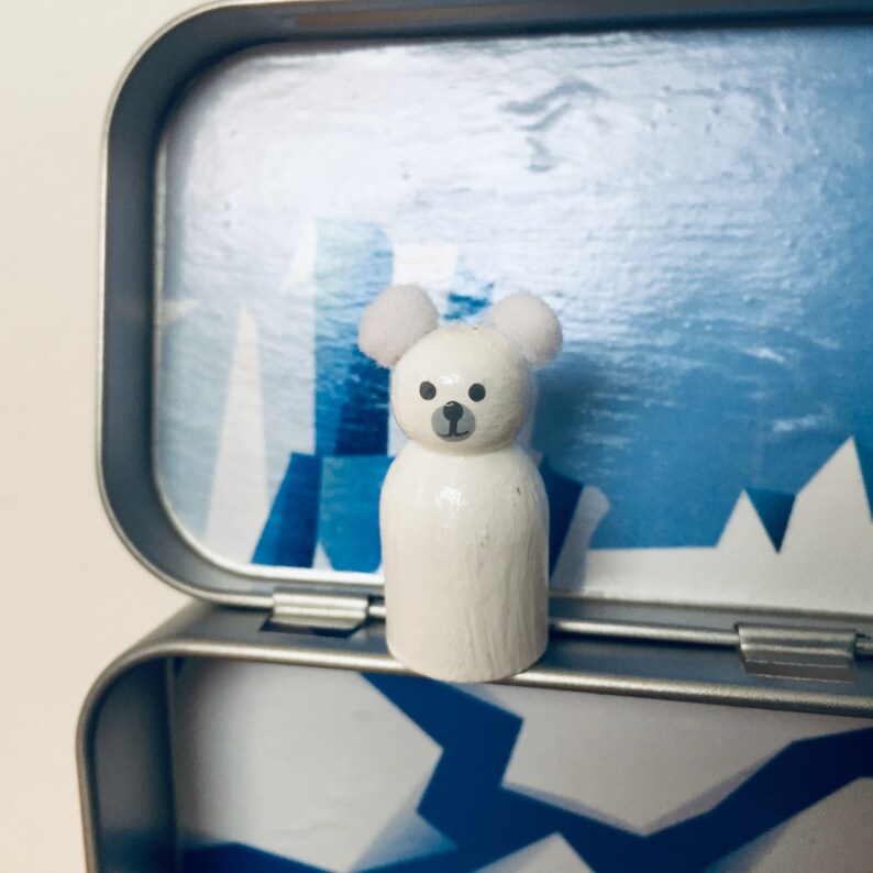 Polar Quiet Toy Peg Dolls Tin Box Play Set - Etsy