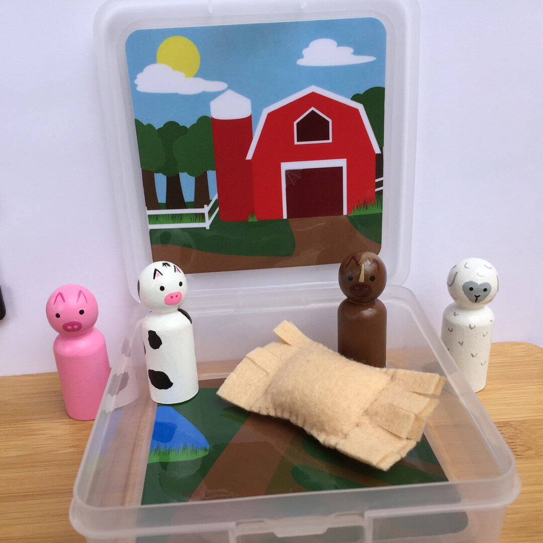 Farm Barn Peg Dolls BIG Box Play Set - Etsy France