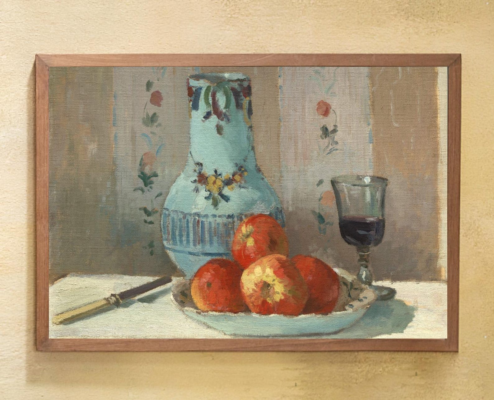 Arte vintage para download digital, pintura de natureza-morta de ...