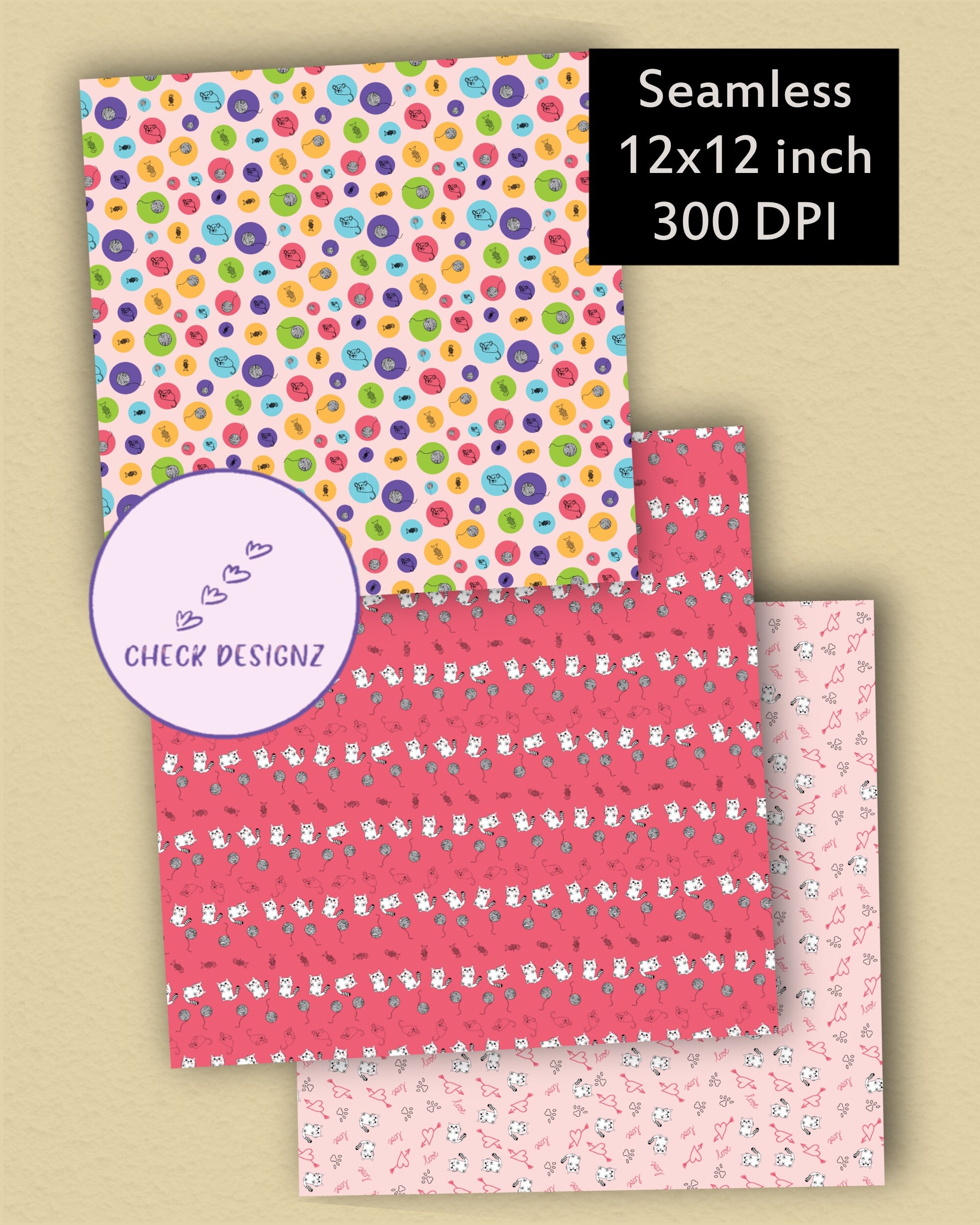 Digital Papers - Kawaii Cats - Printable Paper - Digital Download ...