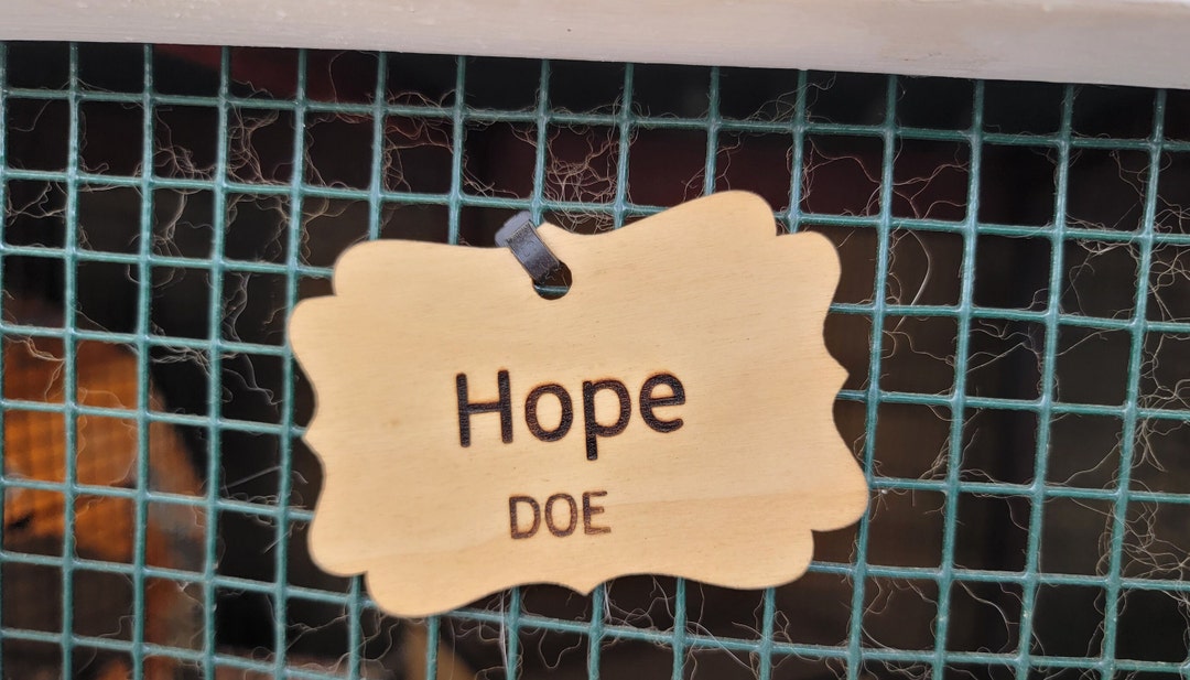 Laser-engraved Wooden Pet Cage Tags (dogs, Cats, Hamsters, Rabbits ...