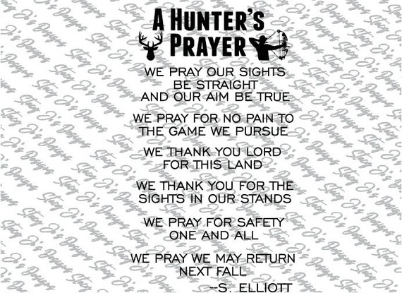 Hunter's Prayer Shirt Sign Cut File SVG Jpeg Dxf Eps Pdf - Etsy