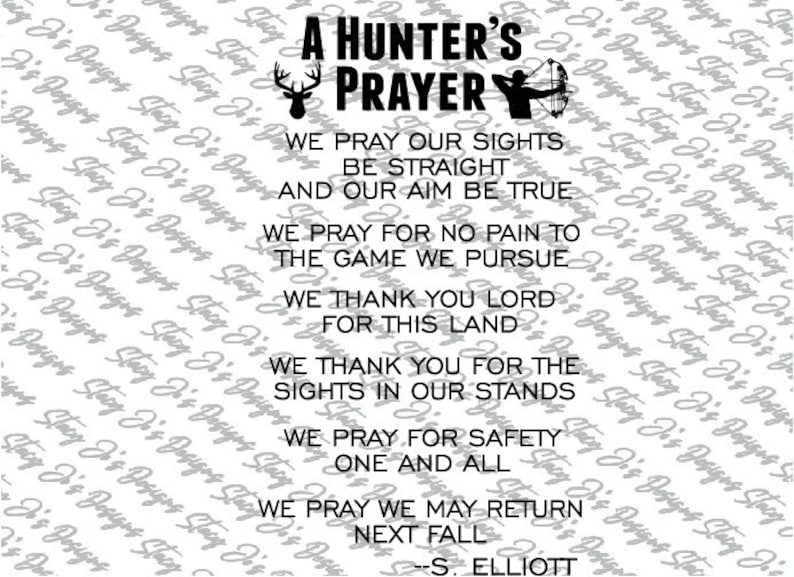 Hunter's Prayer Shirt Sign Cut File SVG Jpeg Dxf Eps Pdf - Etsy