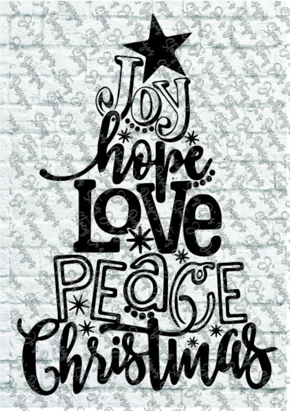 Joy Hope Love Peace Christmas Tree SVG Pdf Dxf Eps Jpg Cut | Etsy Canada