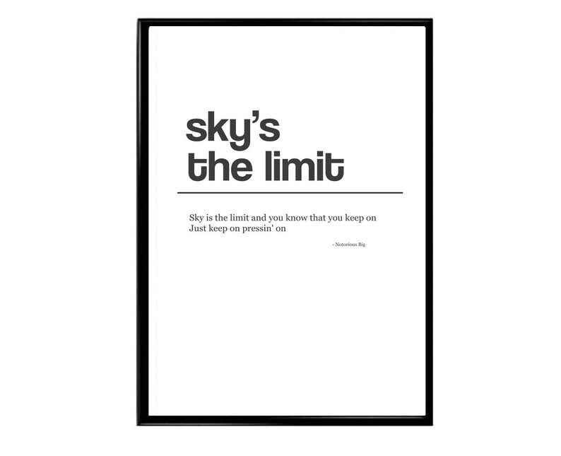 Sky's the Limit Poster Notorious Big Lyrics Poster - Etsy