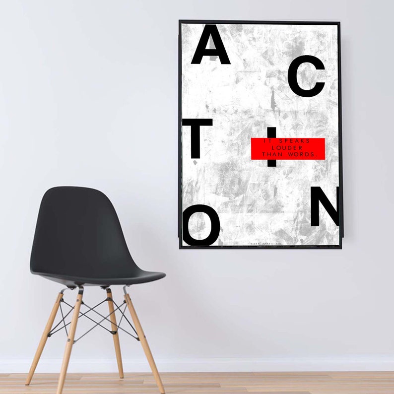 Action Louder Than Words Poster Inspirational Poster - Etsy