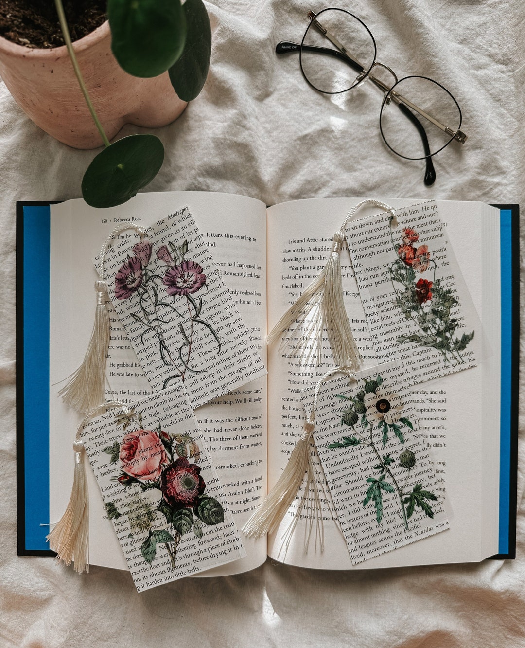 Vintage Transparent Floral Bookmark Vol. 2 | Up-cycled Bookmark | Page ...
