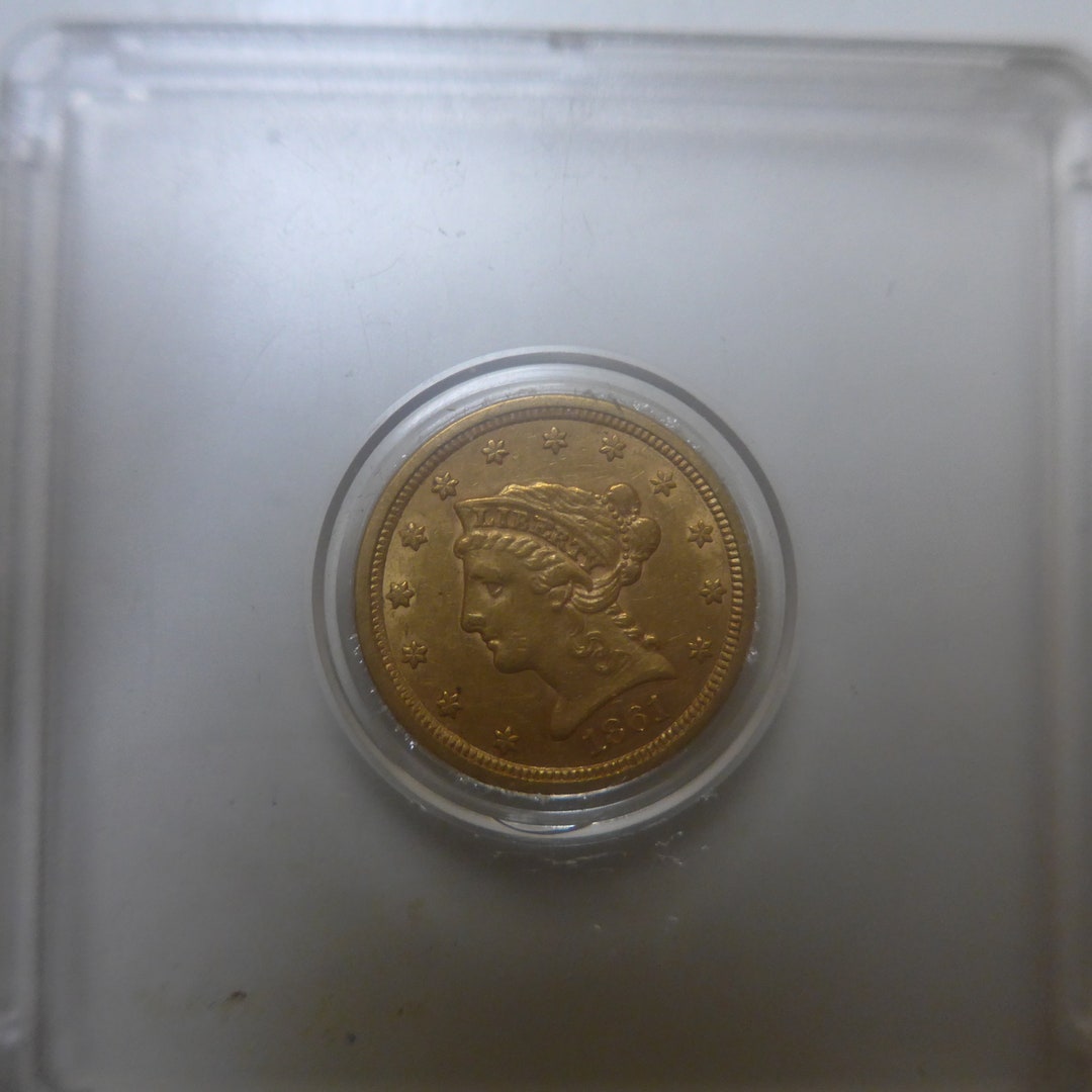 2 and a Half Dollar Gold Coin 1861 in Holder - Etsy