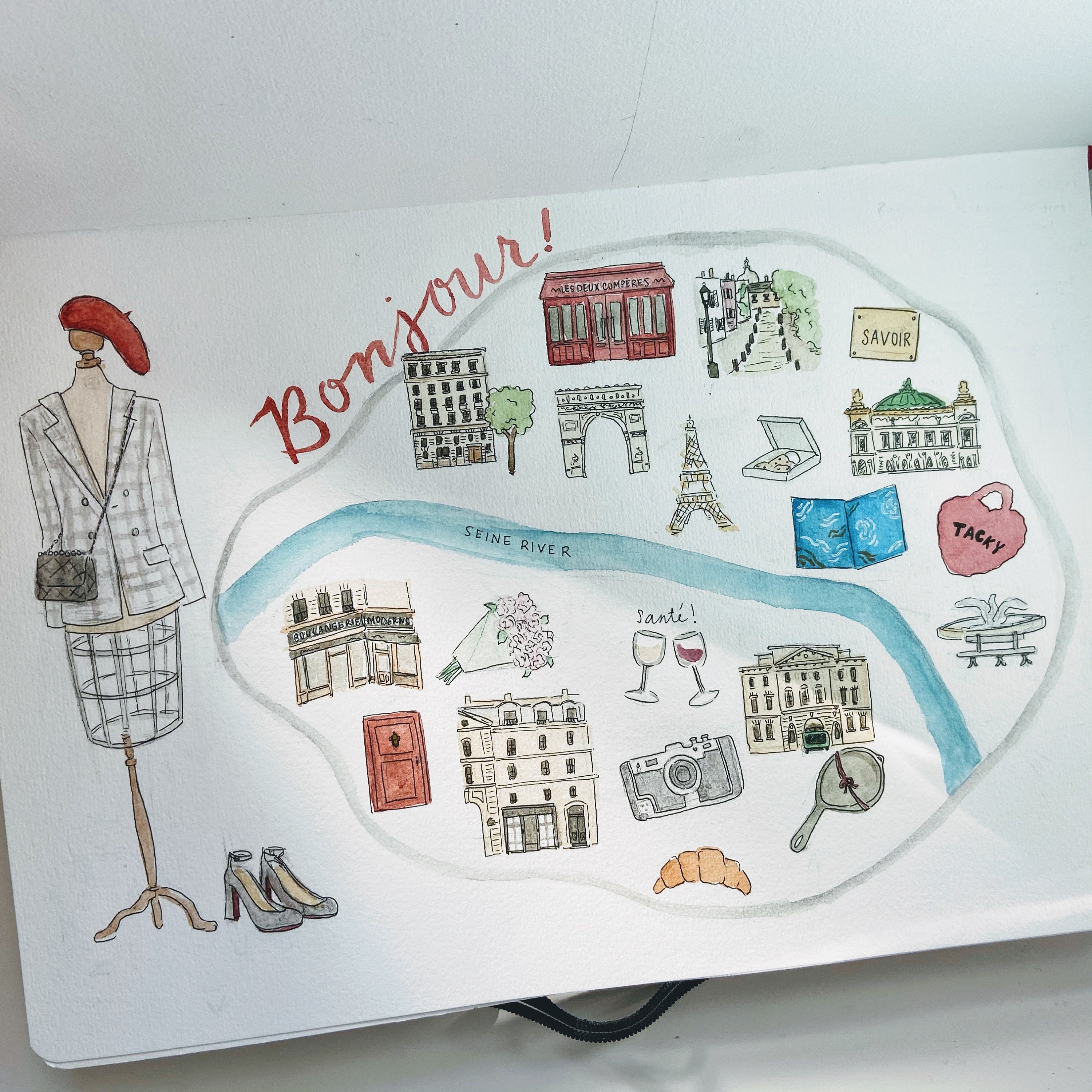 Maps: Custom Illustrated Watercolor Map // Hand Painted Map, Hand Drawn ...