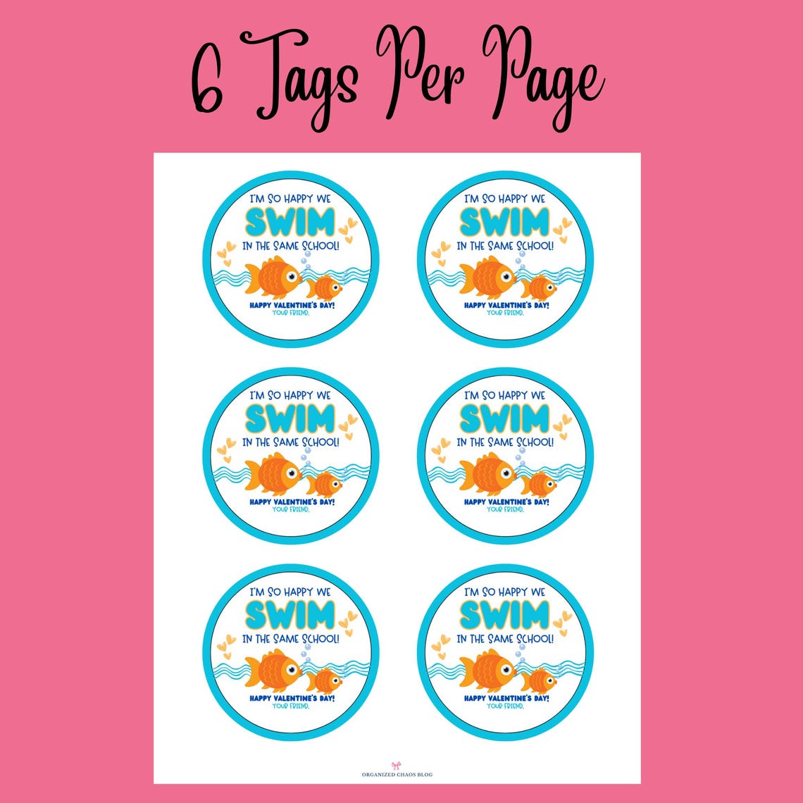 Valentine's Day Gift Tags - "i'm so Glad We're in the Same School ...