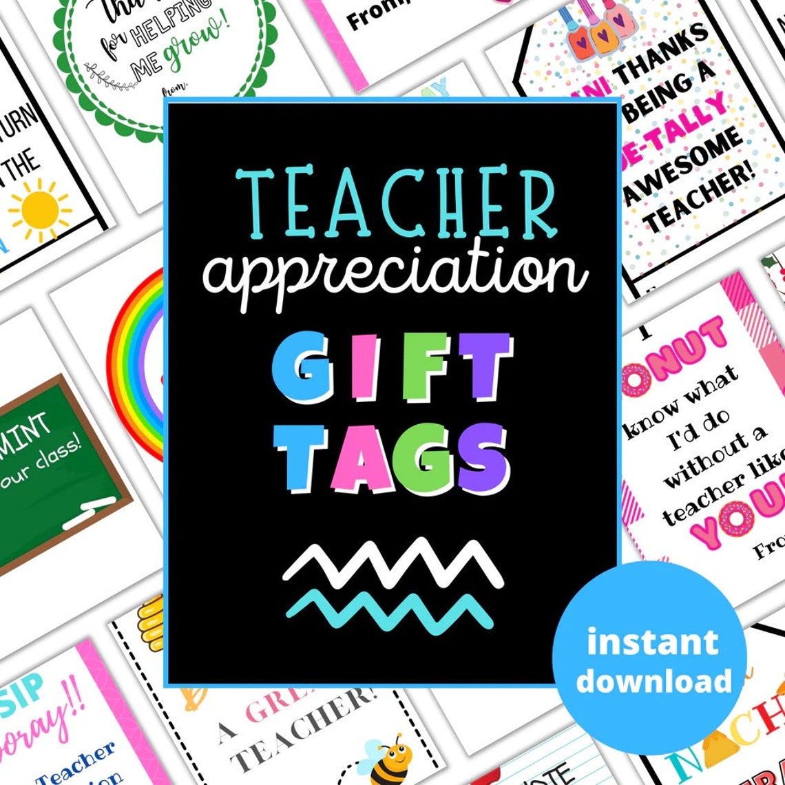 Teacher Appreciation Gift Tags Teacher Gift Tags Teacher Appreciation ...